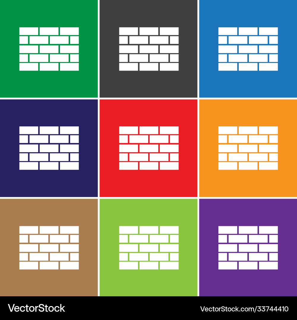 Wall icon sign icon symbol flat icon flat Vector Image