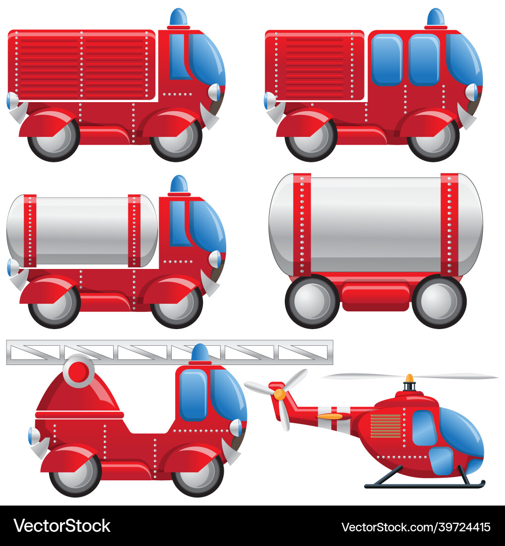 A set of fire equipment Royalty Free Vector Image