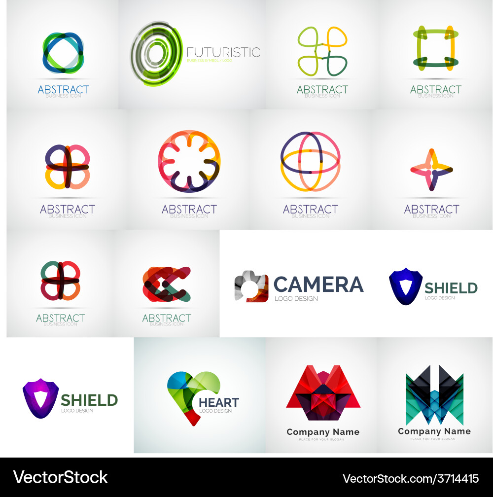 Abstract company logo collection Royalty Free Vector Image