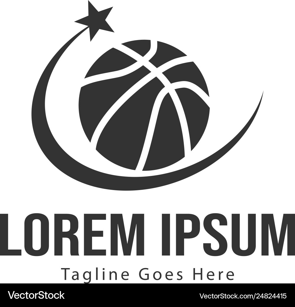 Basketball logo template design minimalist Vector Image