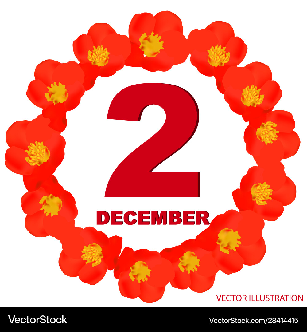 December 2 icon for planning important day Vector Image