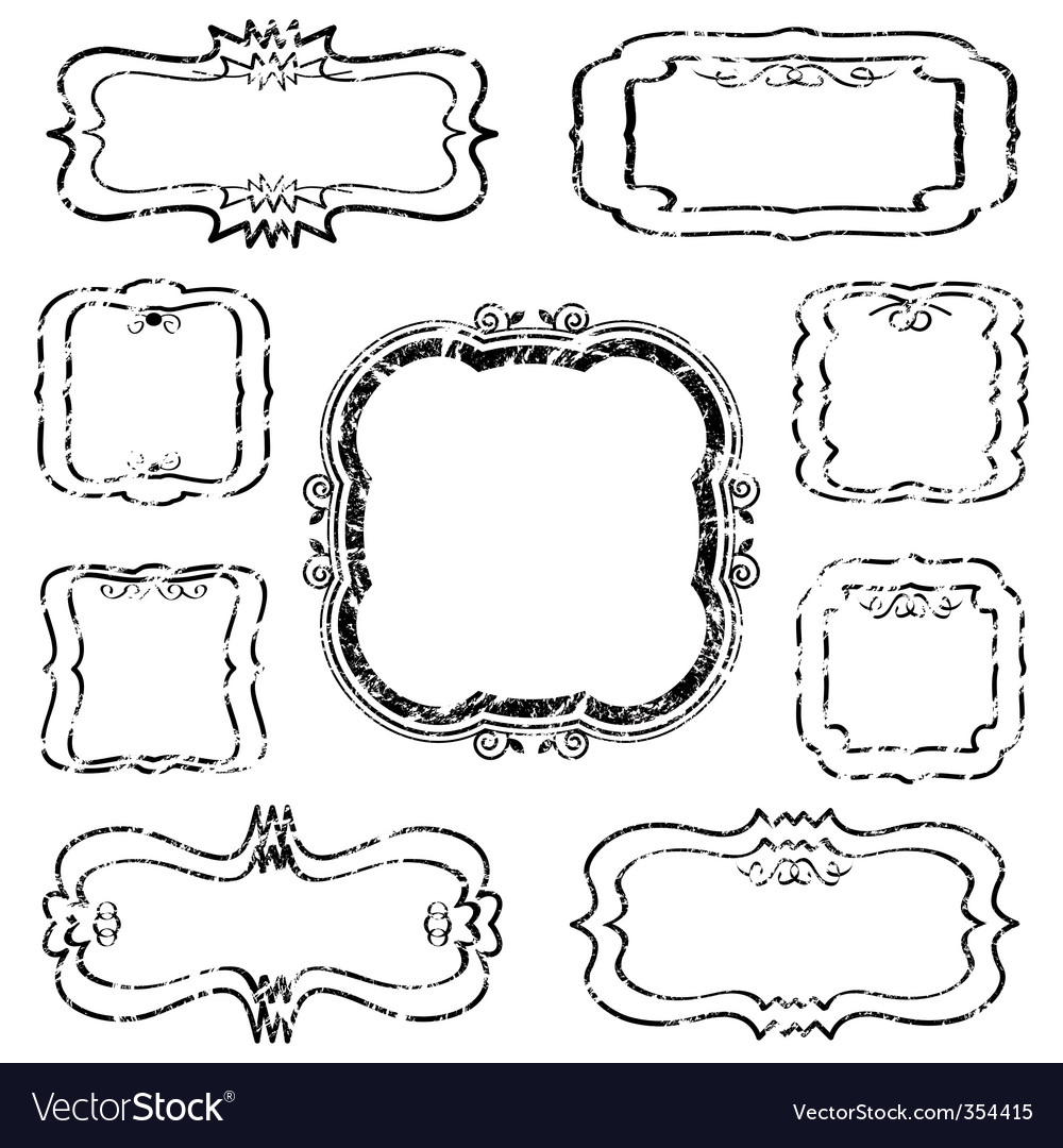 Distressed blank frames Royalty Free Vector Image