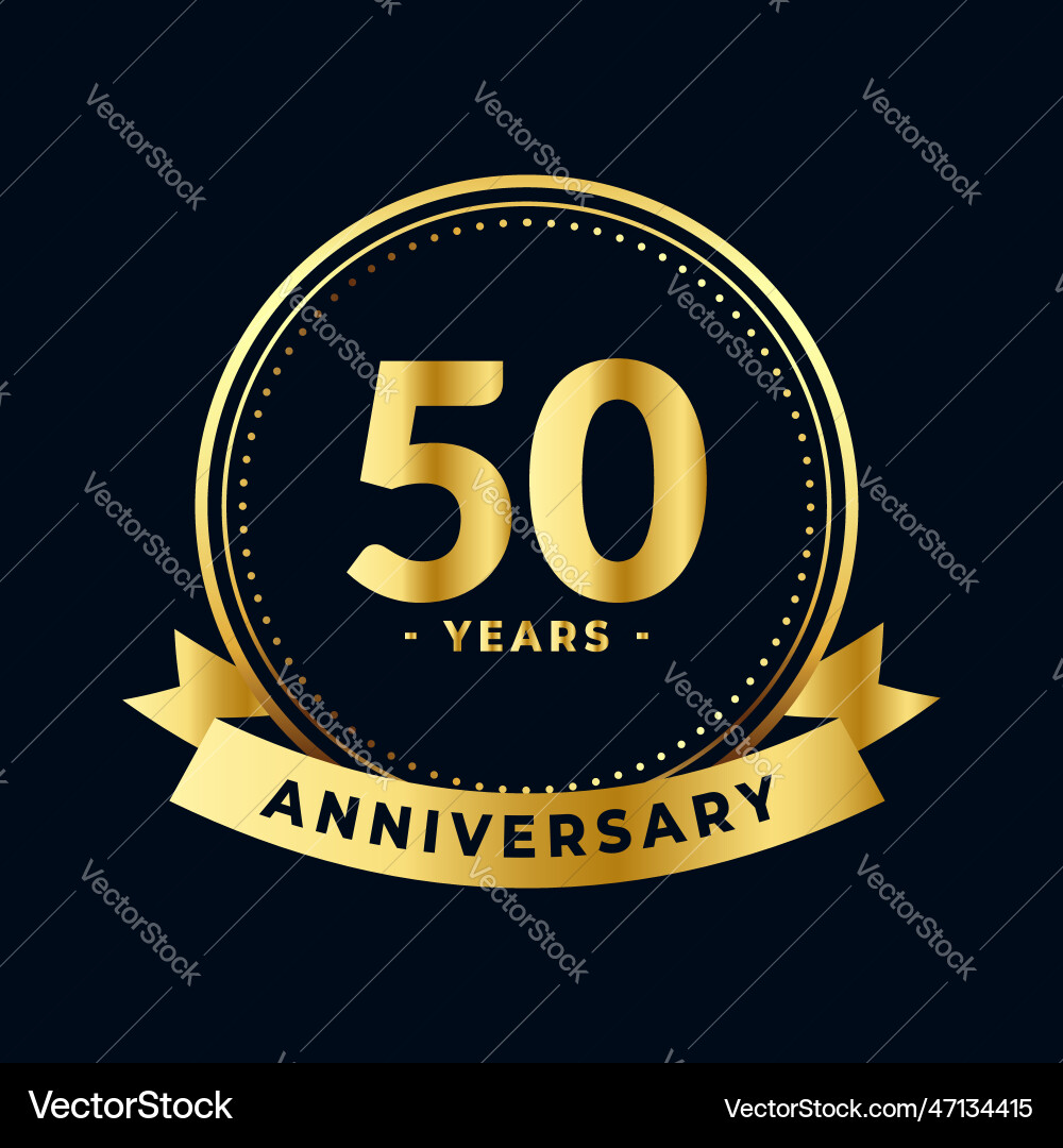 Fifty years anniversary celebration emblem Vector Image