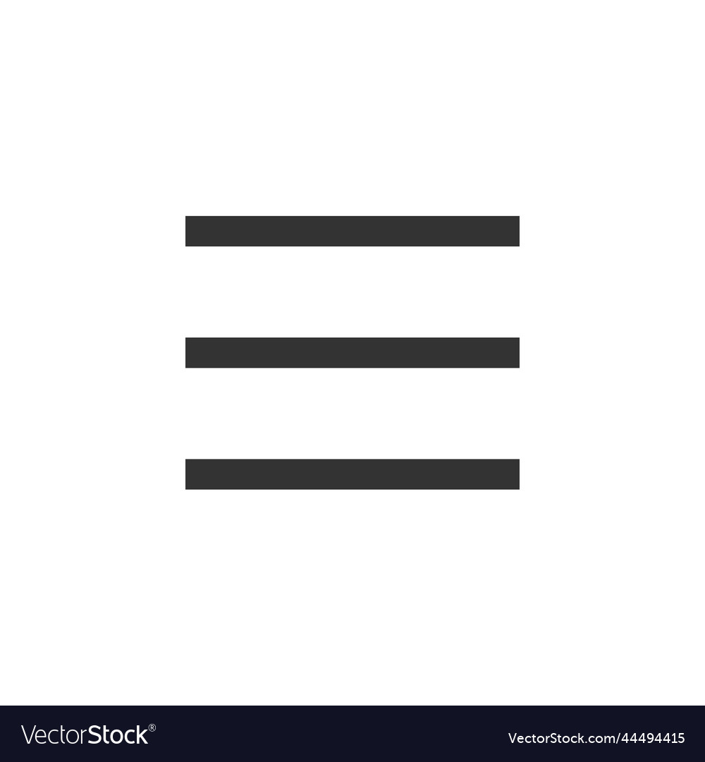 Hamburger like menu pixelated ui icon Royalty Free Vector