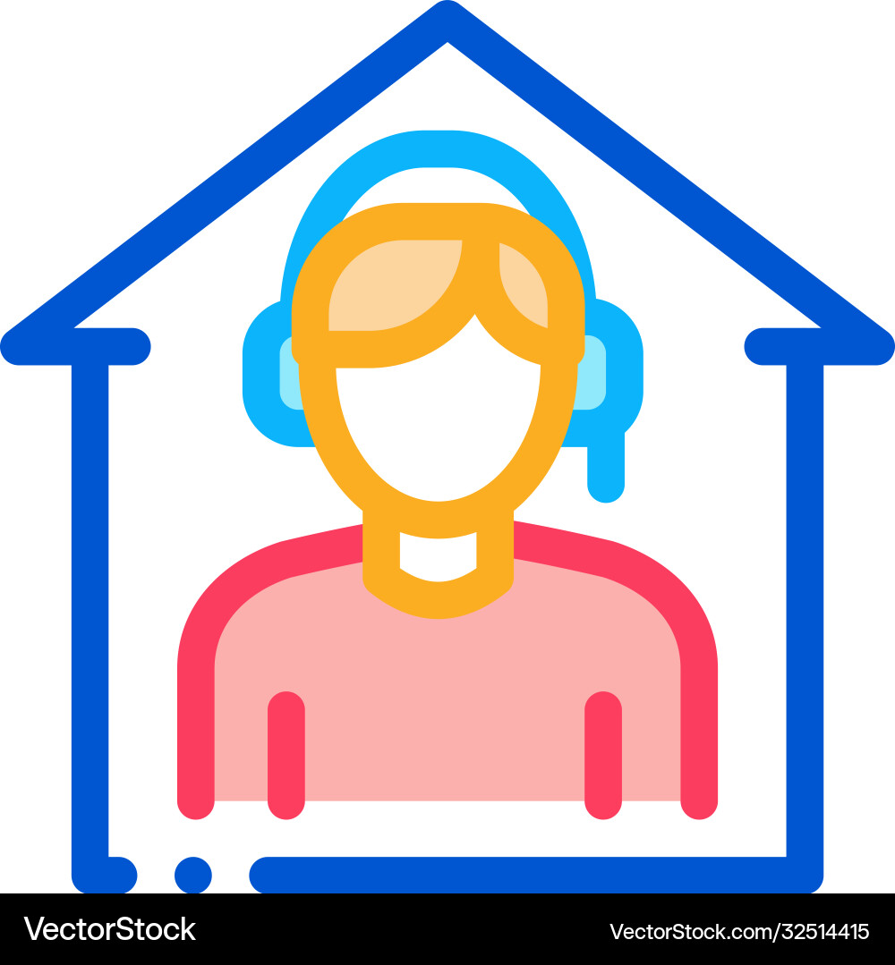 Home call assistance icon outline Royalty Free Vector Image