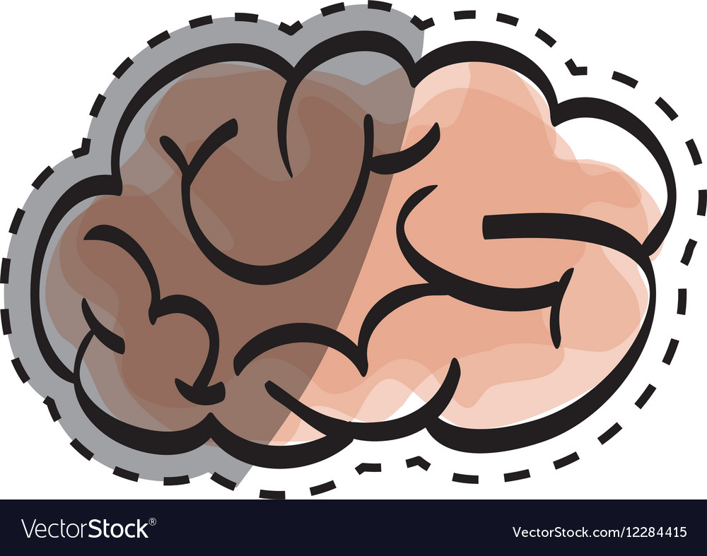 Human brain scribble Royalty Free Vector Image