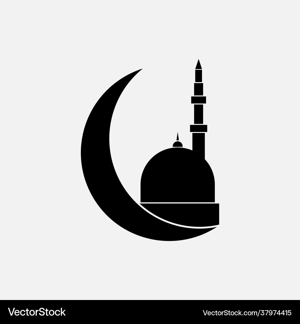 Islamic mosque black color building Royalty Free Vector