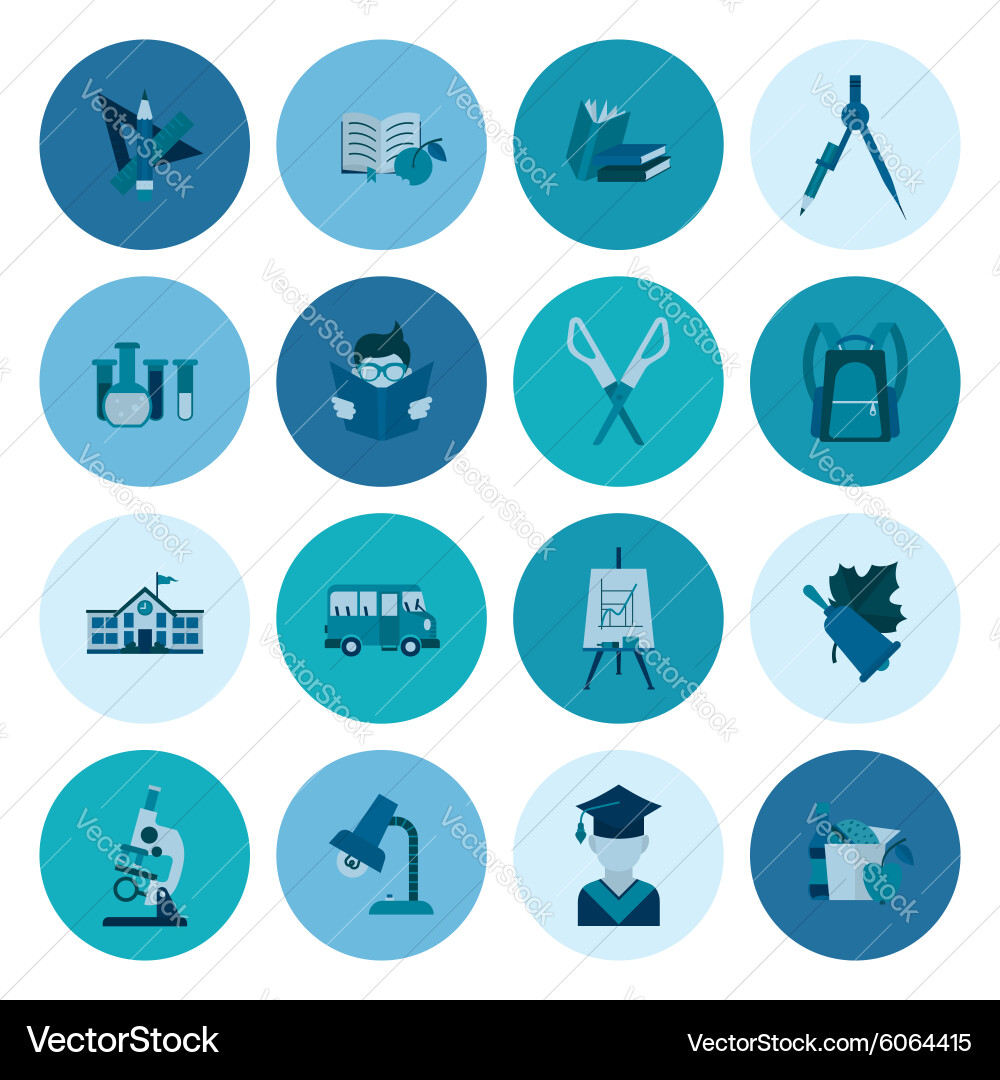 School and education icons Royalty Free Vector Image