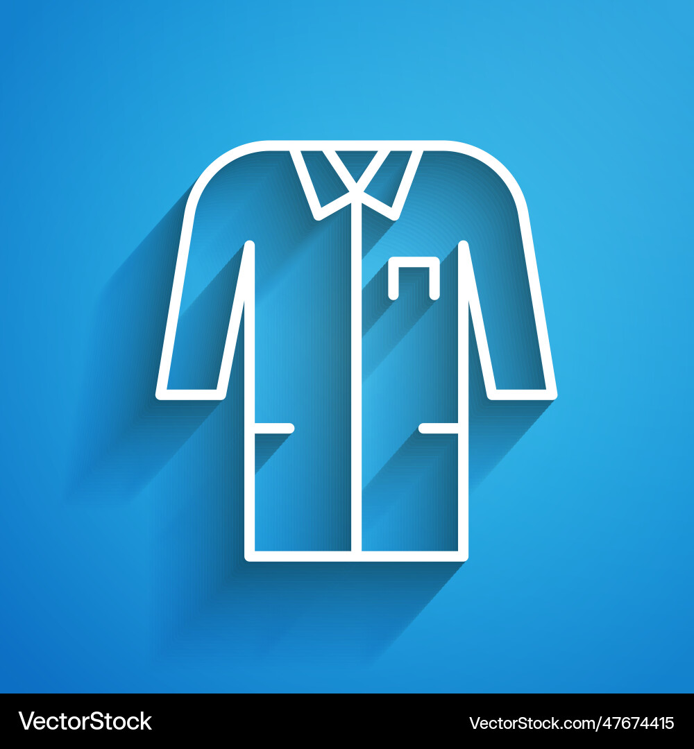 White line laboratory uniform icon isolated on Vector Image