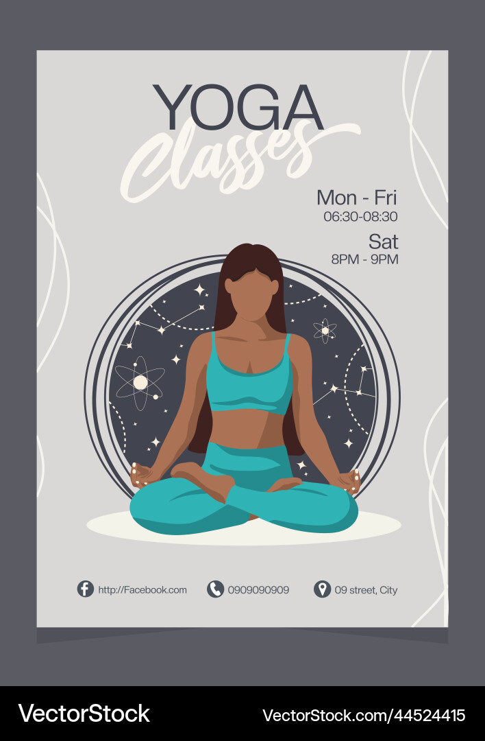 Yoga classes flyer template Royalty Free Vector Image