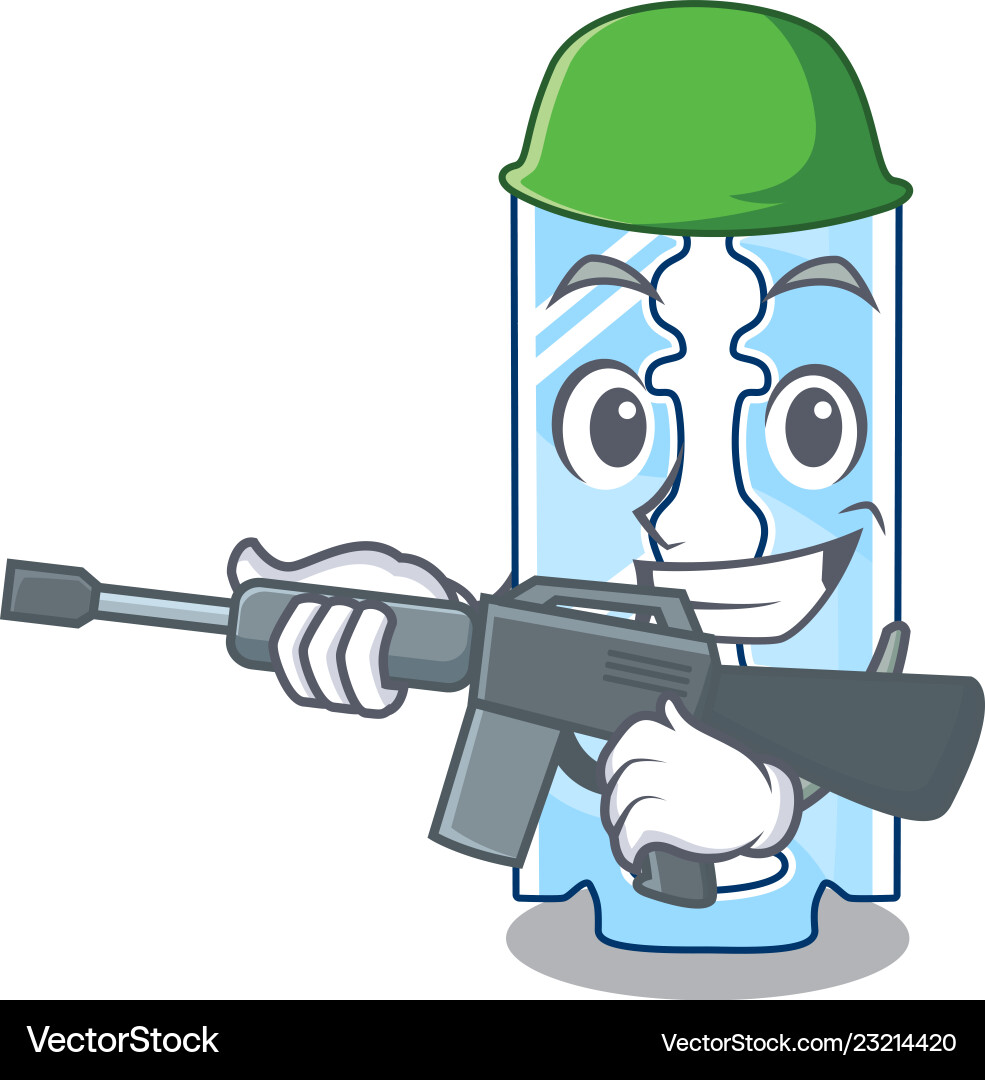 Army razor blade isolated on a mascot Royalty Free Vector