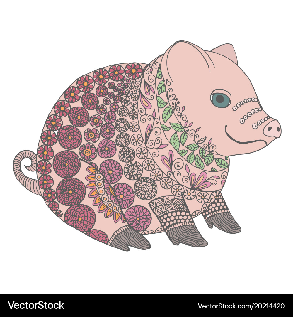 Entangle with sow zen tangle or doodle little Vector Image