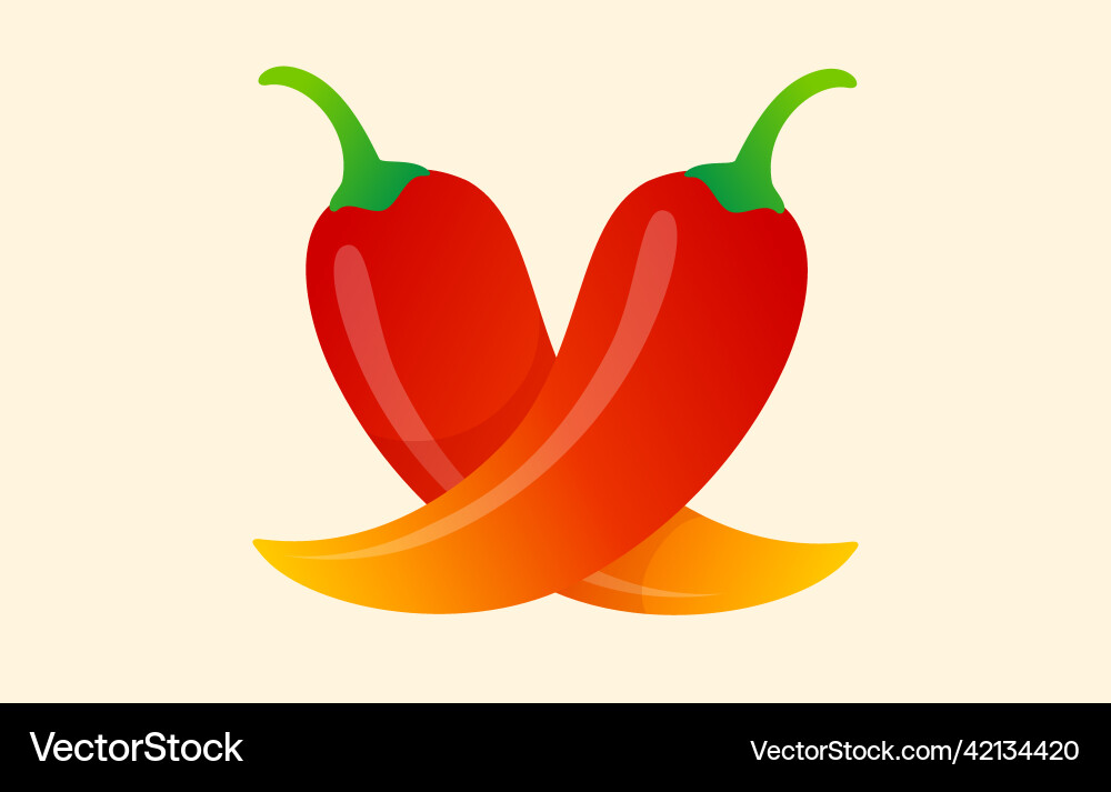 Icon of red chilli peppers Royalty Free Vector Image