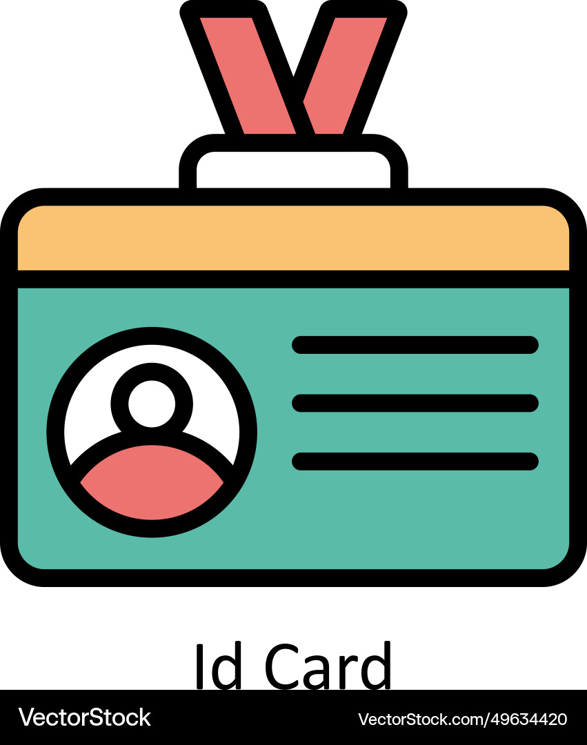Id card filled outline icon design illust Vector Image