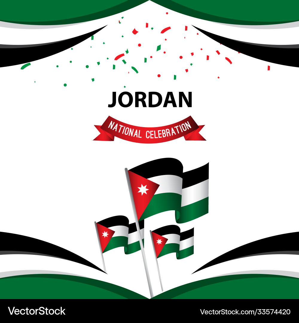 Jordan national celebration poster template design