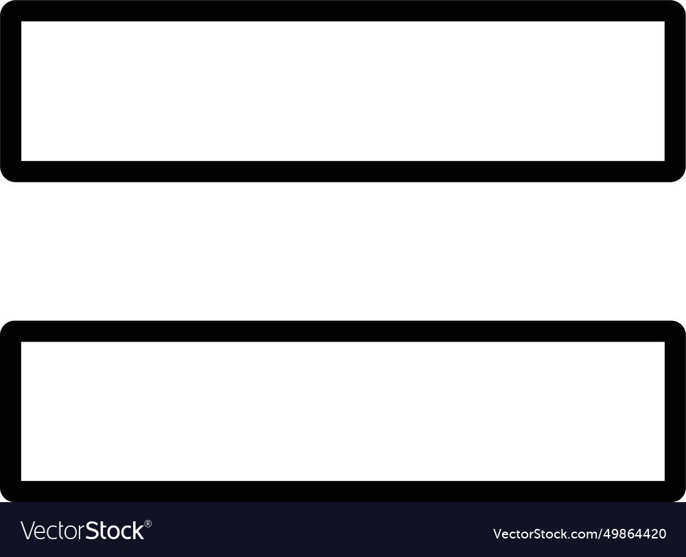 Math symbol icon mathematic equal sign Royalty Free Vector