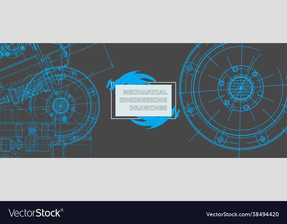 Mechanical engineering drawing Royalty Free Vector Image