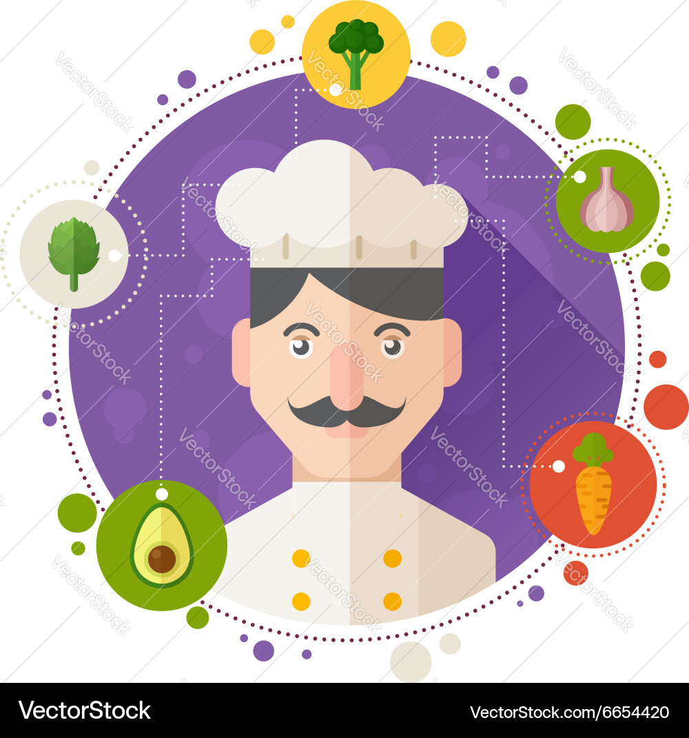 Set of concept banners with flat cook Royalty Free Vector