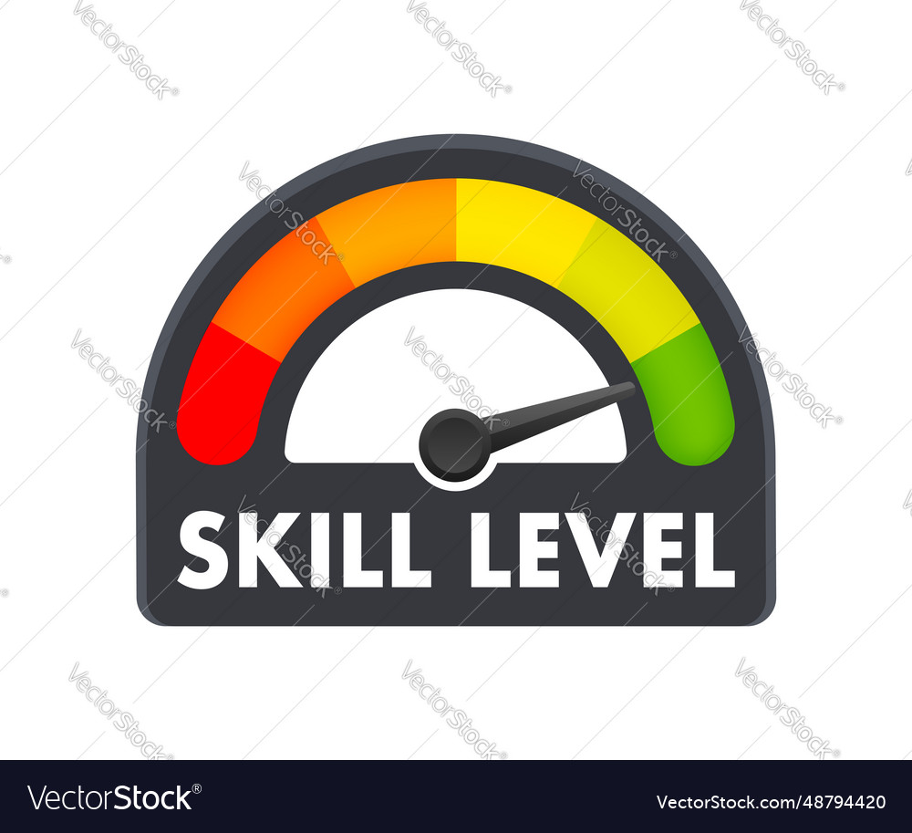 Skill level meter measuring scale Royalty Free Vector Image