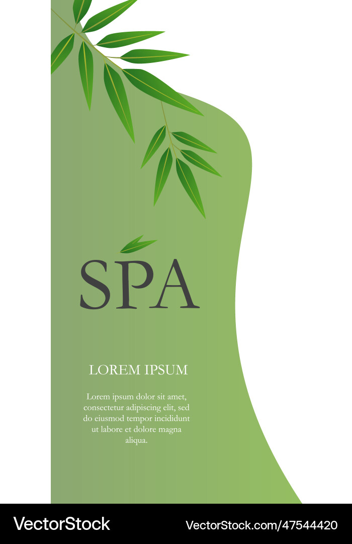 Spa lettering with hanging twigs Royalty Free Vector Image