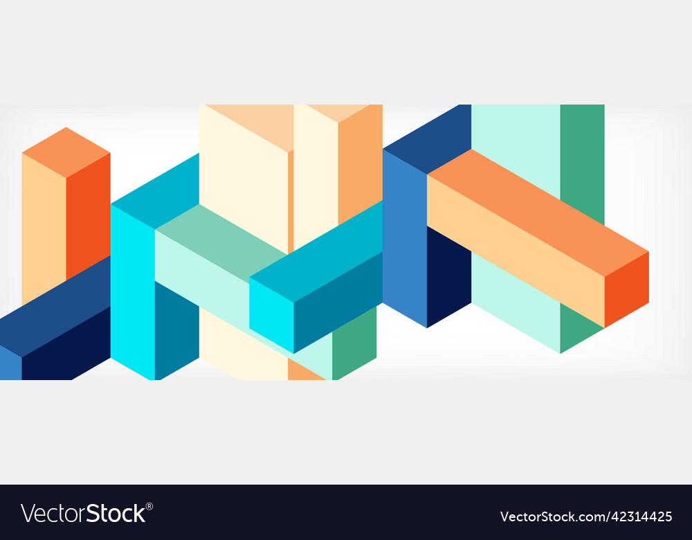 Abstract background 3d cubes cubic elements Vector Image
