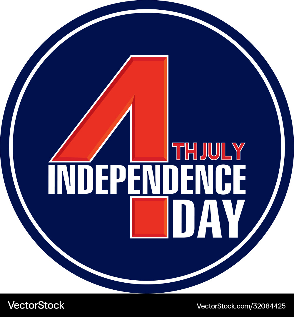 Button independence day Royalty Free Vector Image