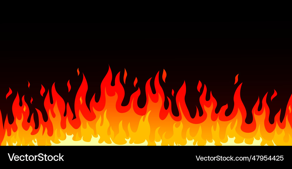 Cartoon fire flames set isolated on white Vector Image