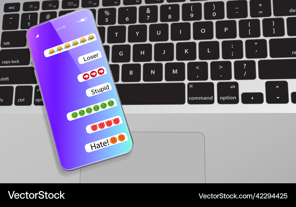 Cyberbullying gossip defamation intimidation Vector Image