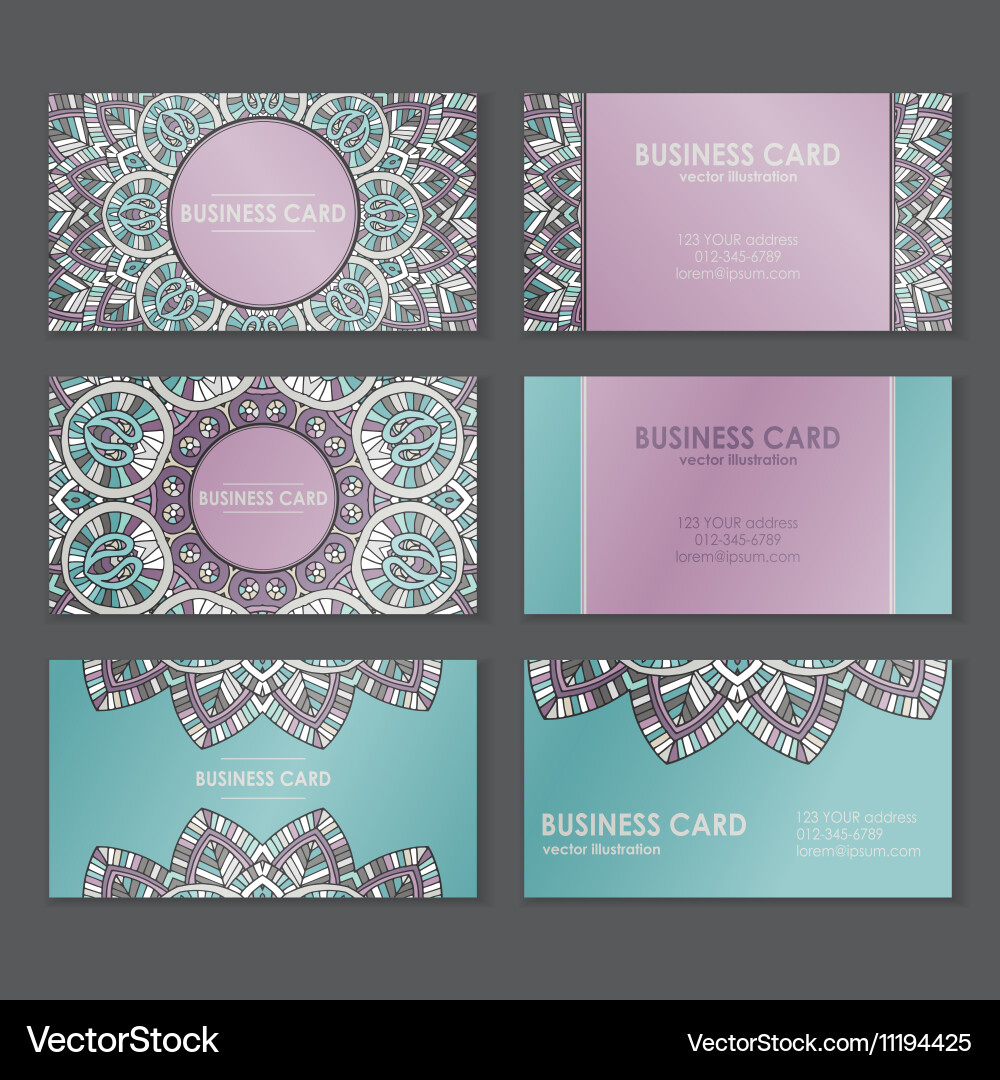 Ethnic business cards Royalty Free Vector Image
