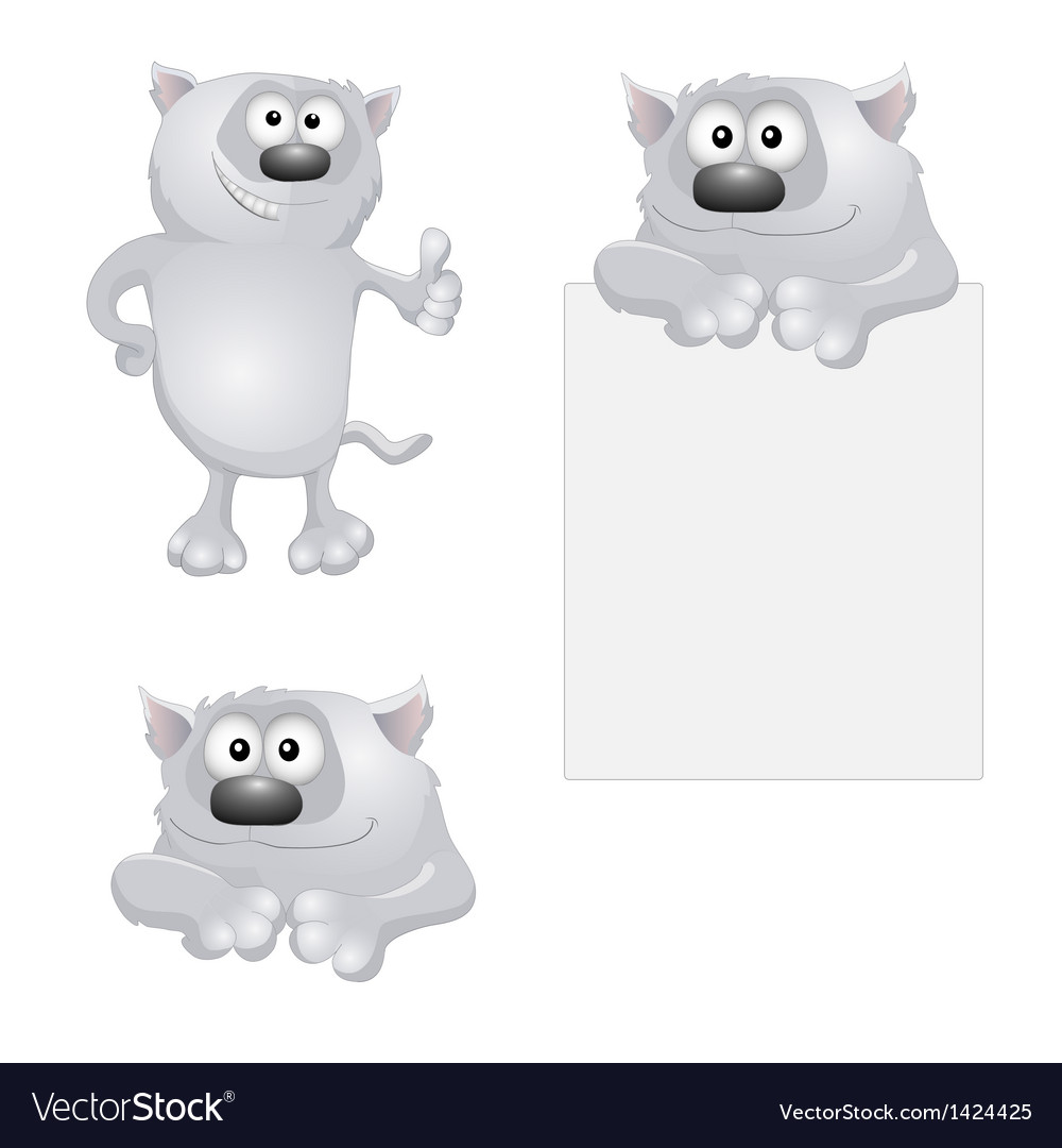 Funny gray cats Royalty Free Vector Image - VectorStock