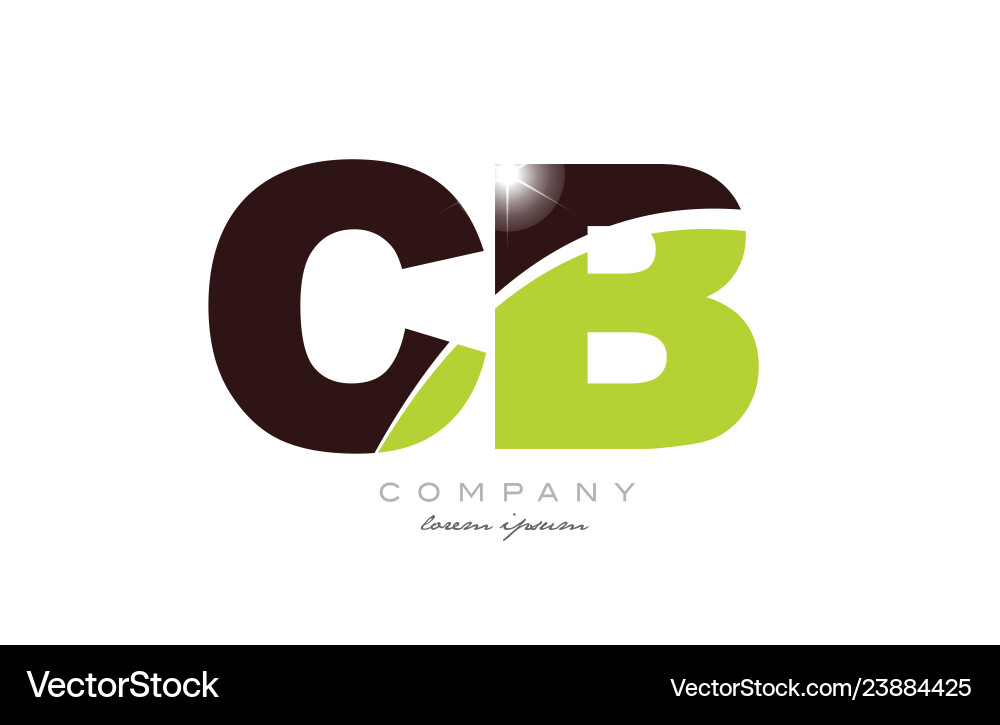 Letter cb c b alphabet combination in green Vector Image