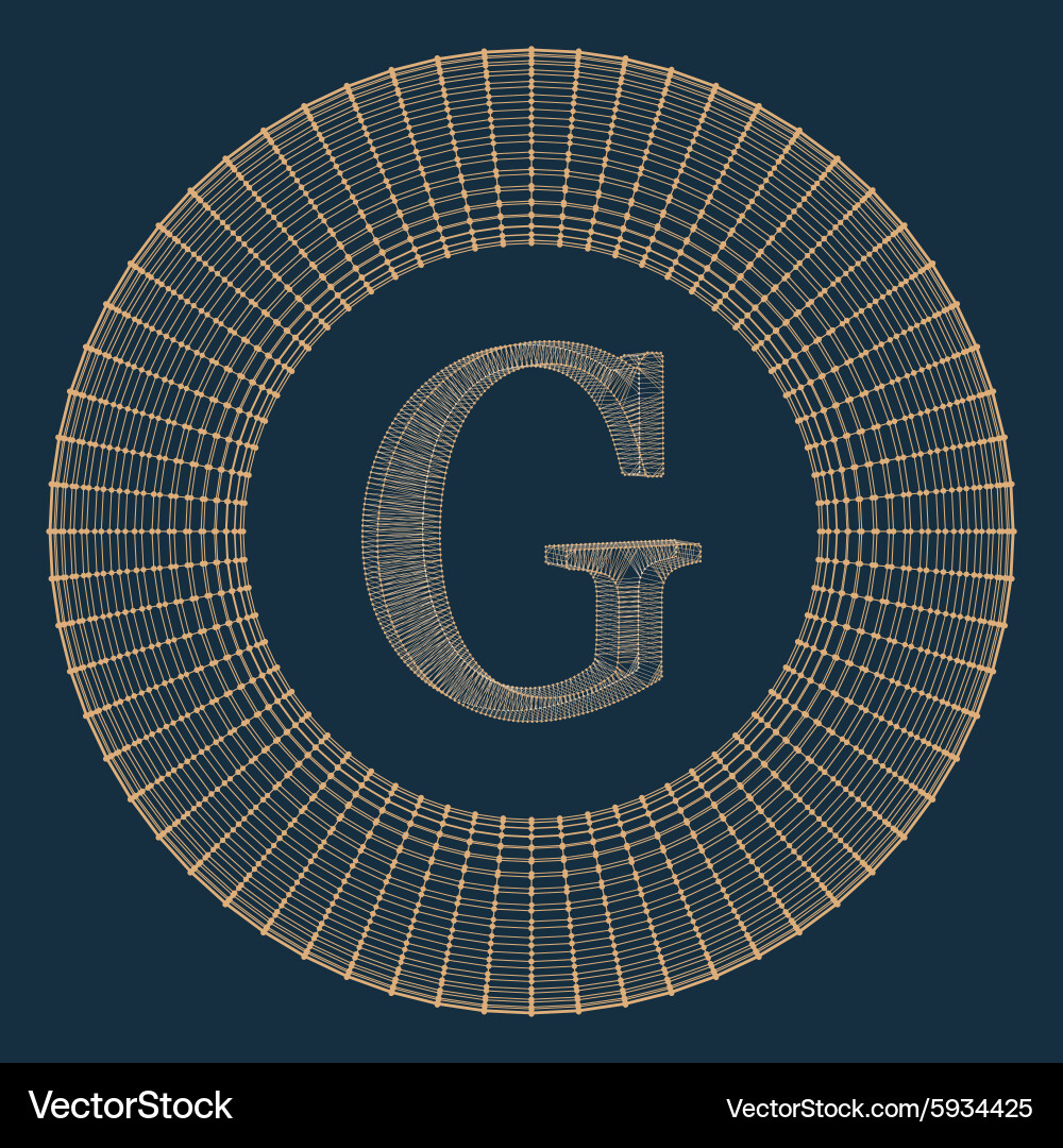 Letter fonts of mesh Royalty Free Vector Image