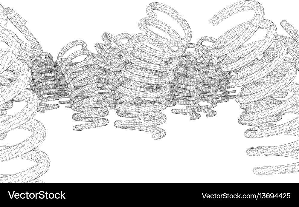 Many springs rendering of 3d Royalty Free Vector Image