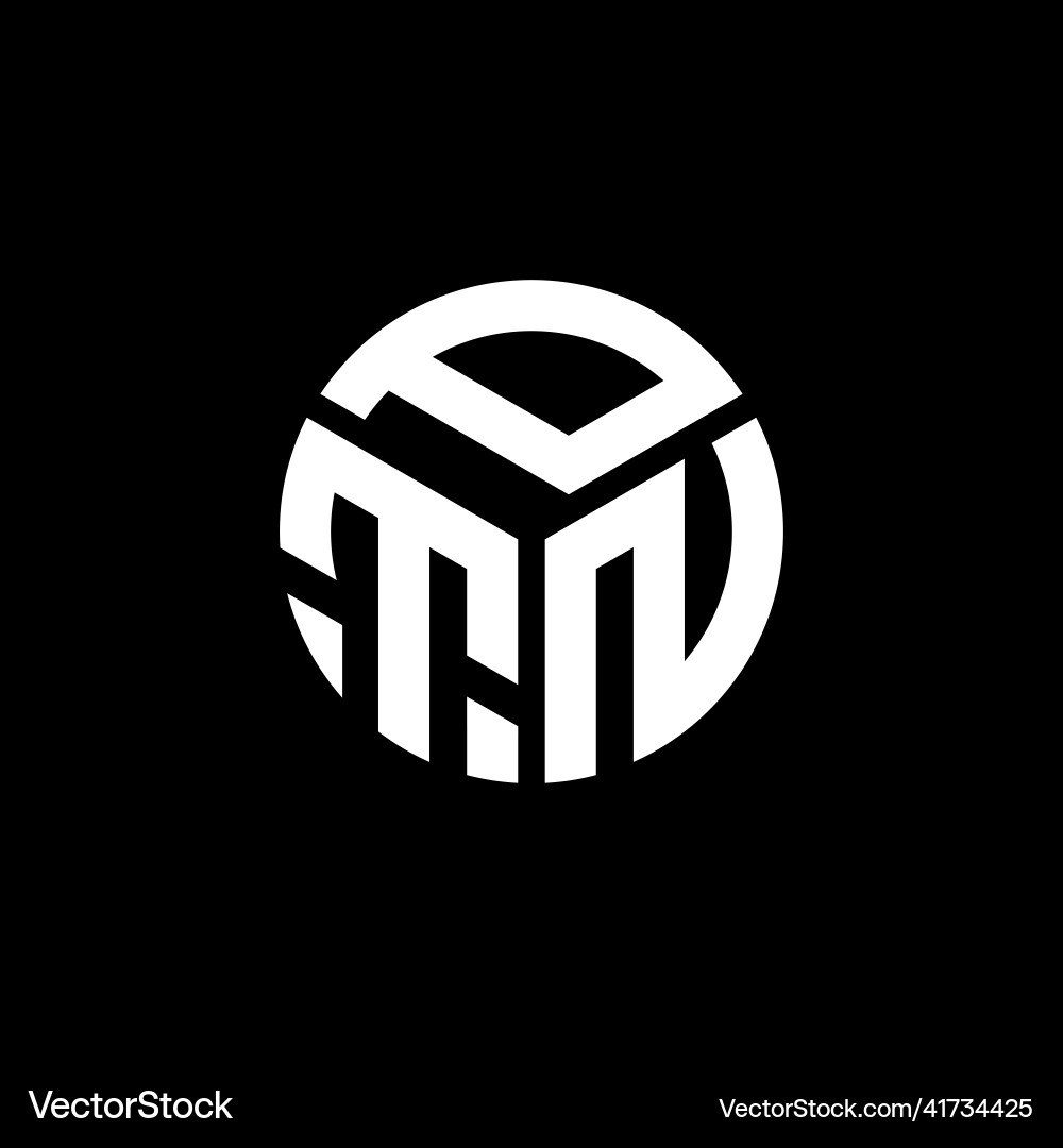 Ptn letter logo design on black background Vector Image