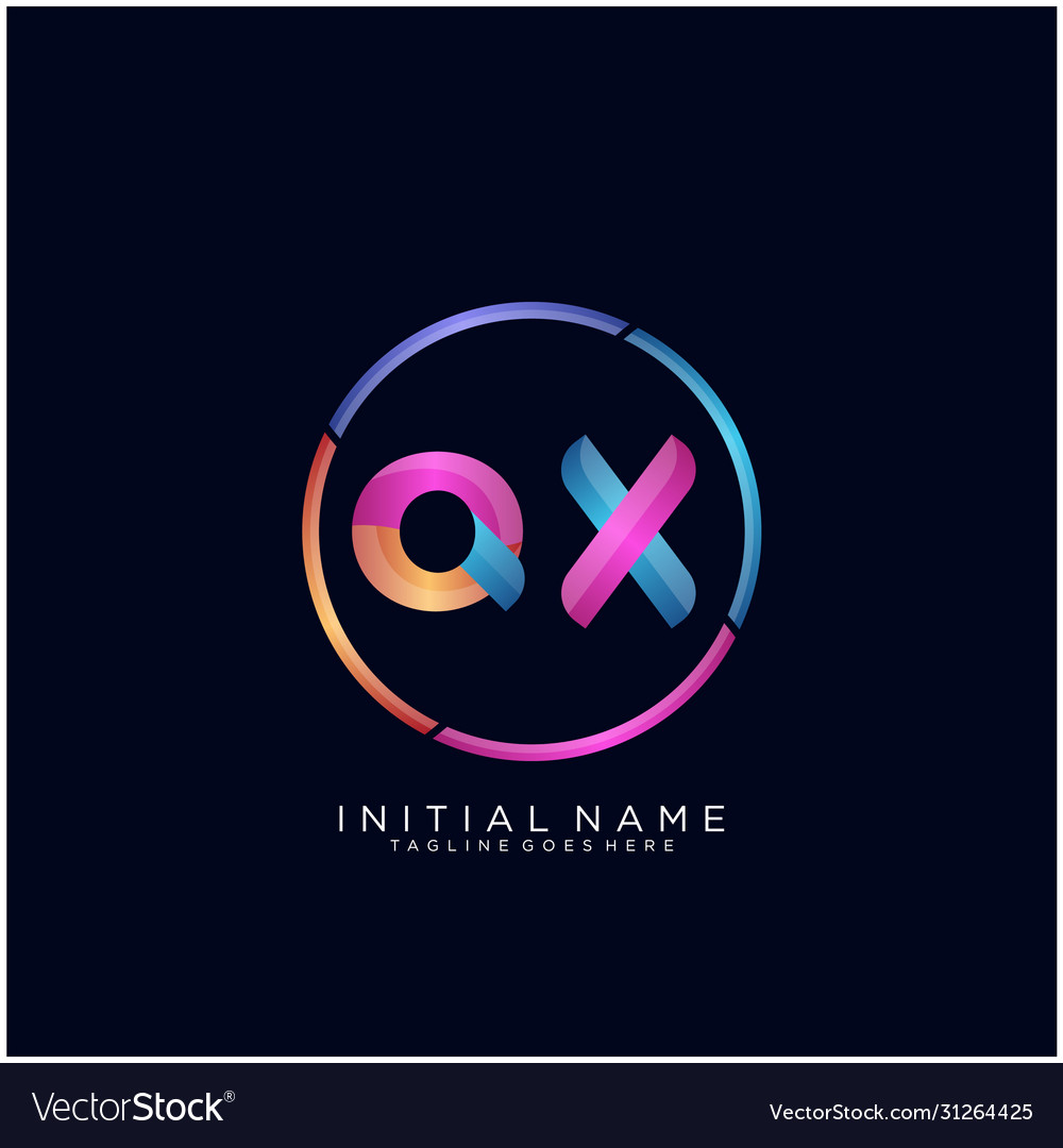 Qx letter logo icon design template elements Vector Image