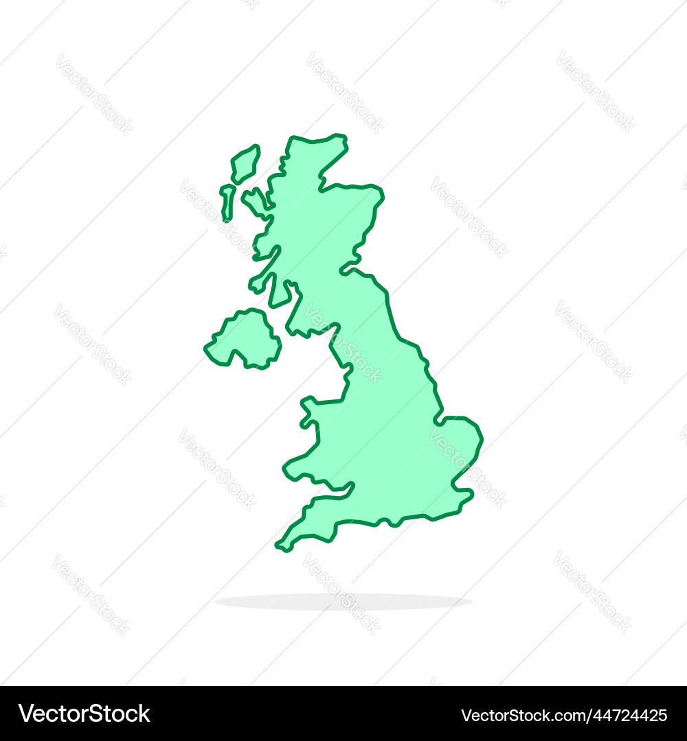 Simple green cartoon linear great britain icon Vector Image