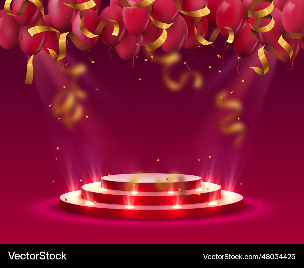 Stage podium scene with for award ceremony Vector Image