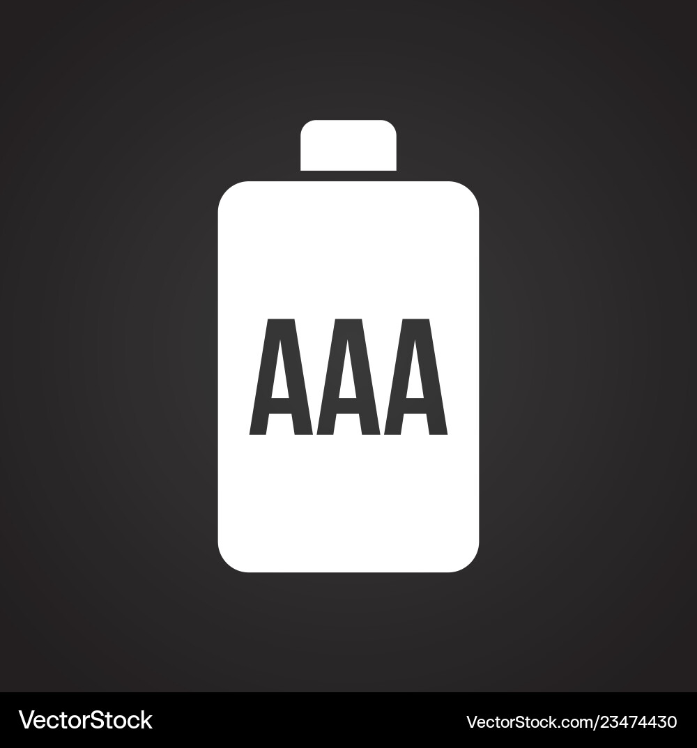 Battery icon on black background for graphic Vector Image