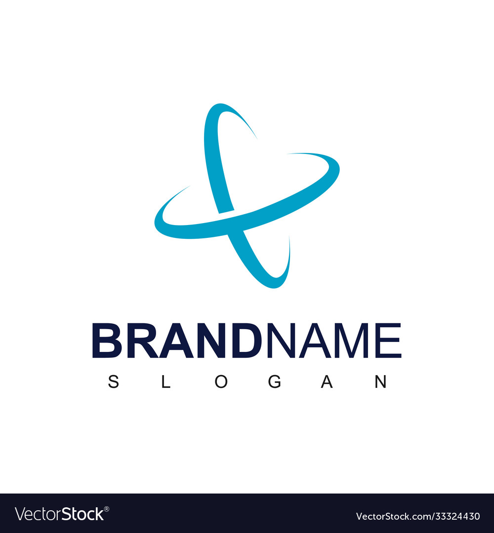 Blue atom logo design template Royalty Free Vector Image