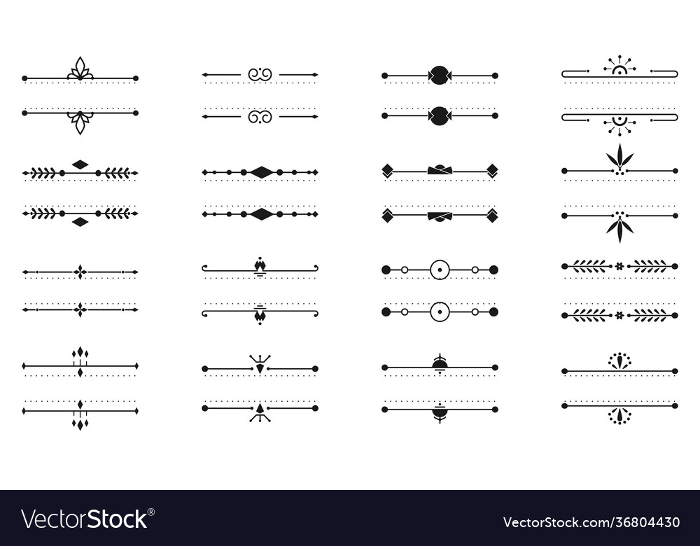 Border text frames thin line decor menu set Vector Image
