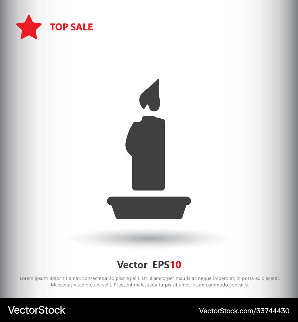 Christmas candle icon sign Royalty Free Vector Image