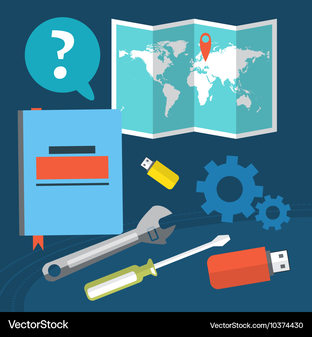 Concept of location settings questions Royalty Free Vector