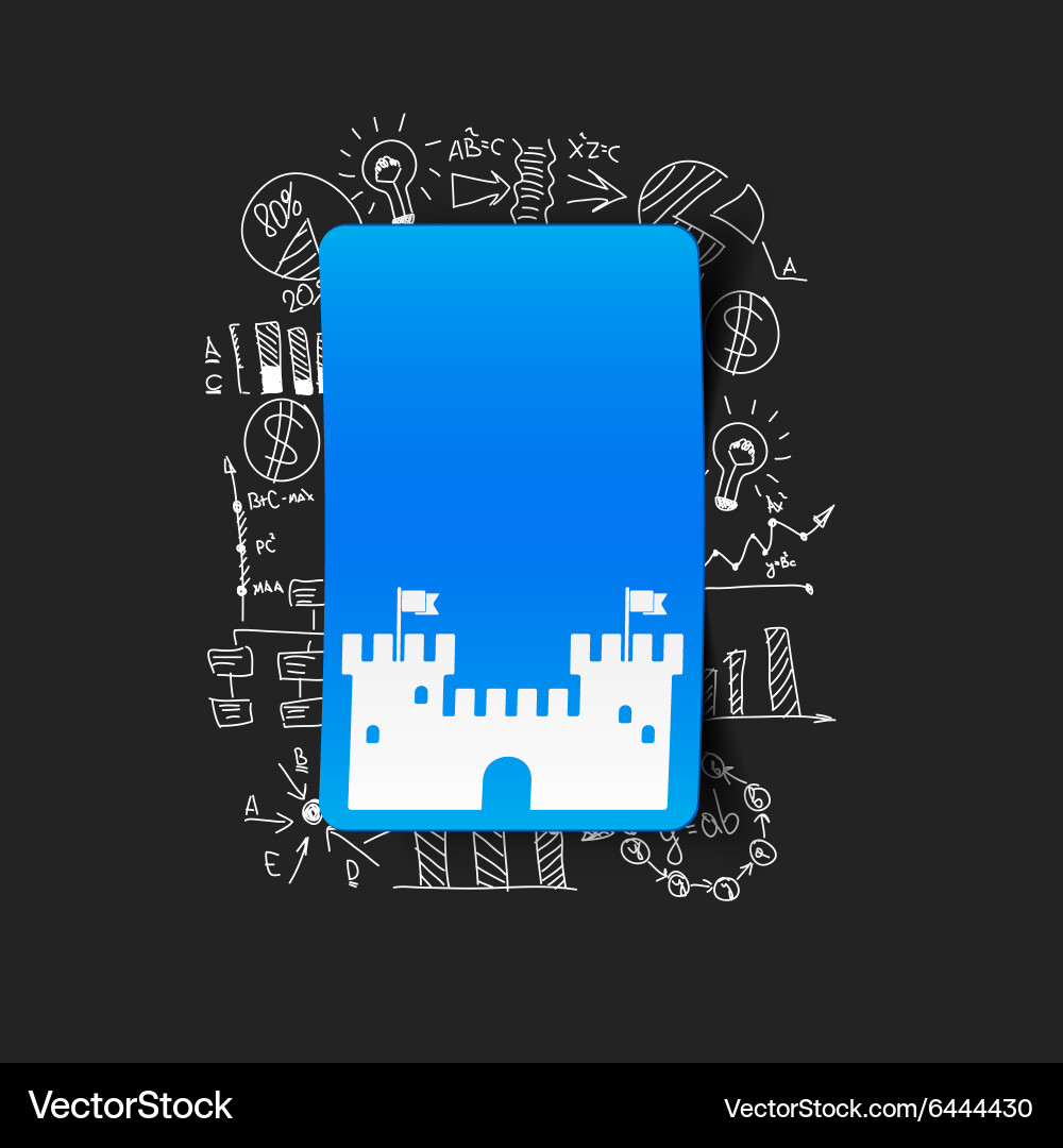 Drawing business formulas fortress Royalty Free Vector Image