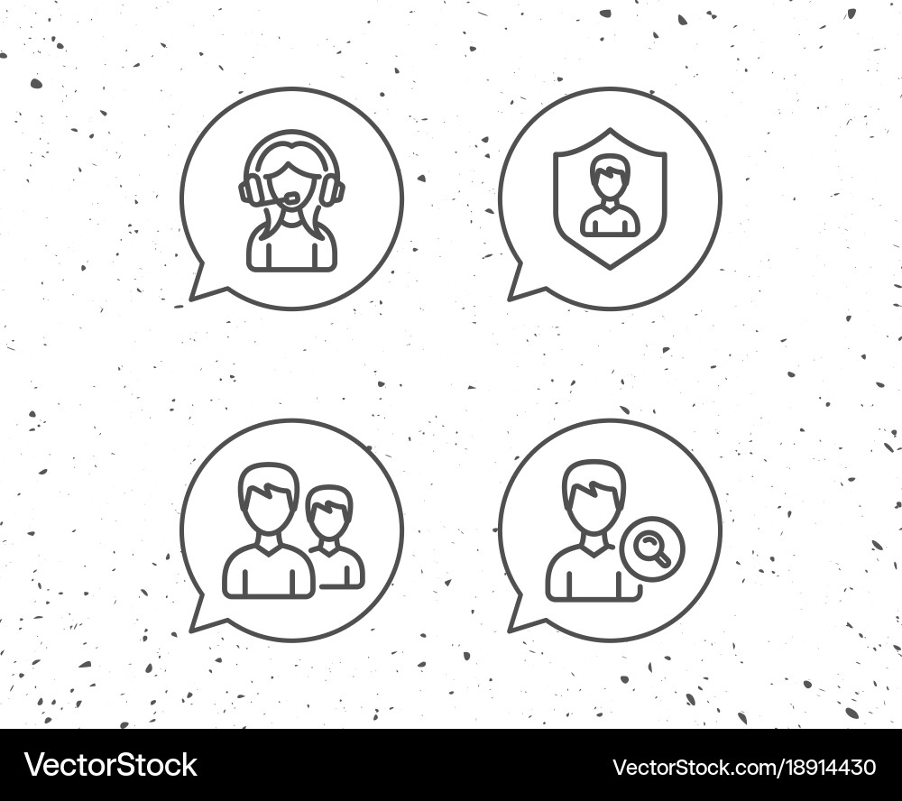 Female support group and search profile icons Vector Image