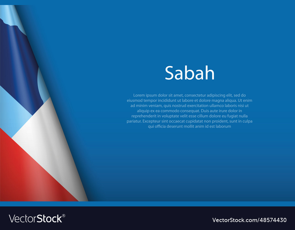 Flag sabah state of malaysia isolated on Vector Image