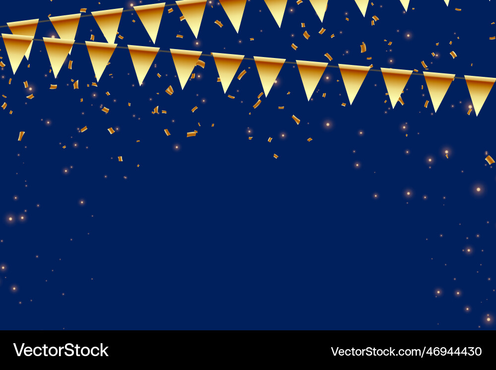 Golden pennant background with shiny effect Vector Image