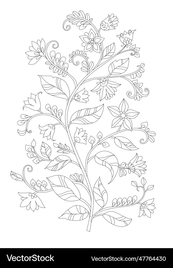 Graceful abstract tree with fancy flowers Vector Image