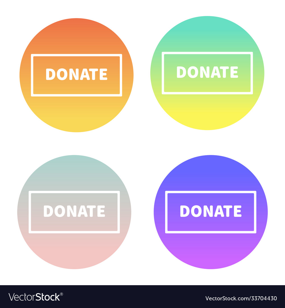 Gradient donate concept button in flat style Vector Image