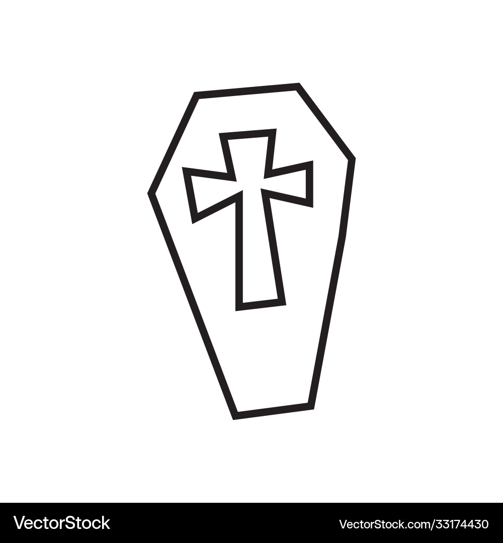 Line icon tombstone design Royalty Free Vector Image