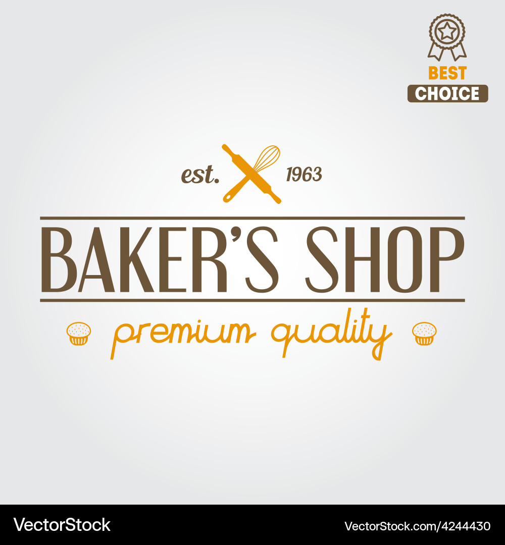 Logo label emblem or badge for bakery or baker Vector Image